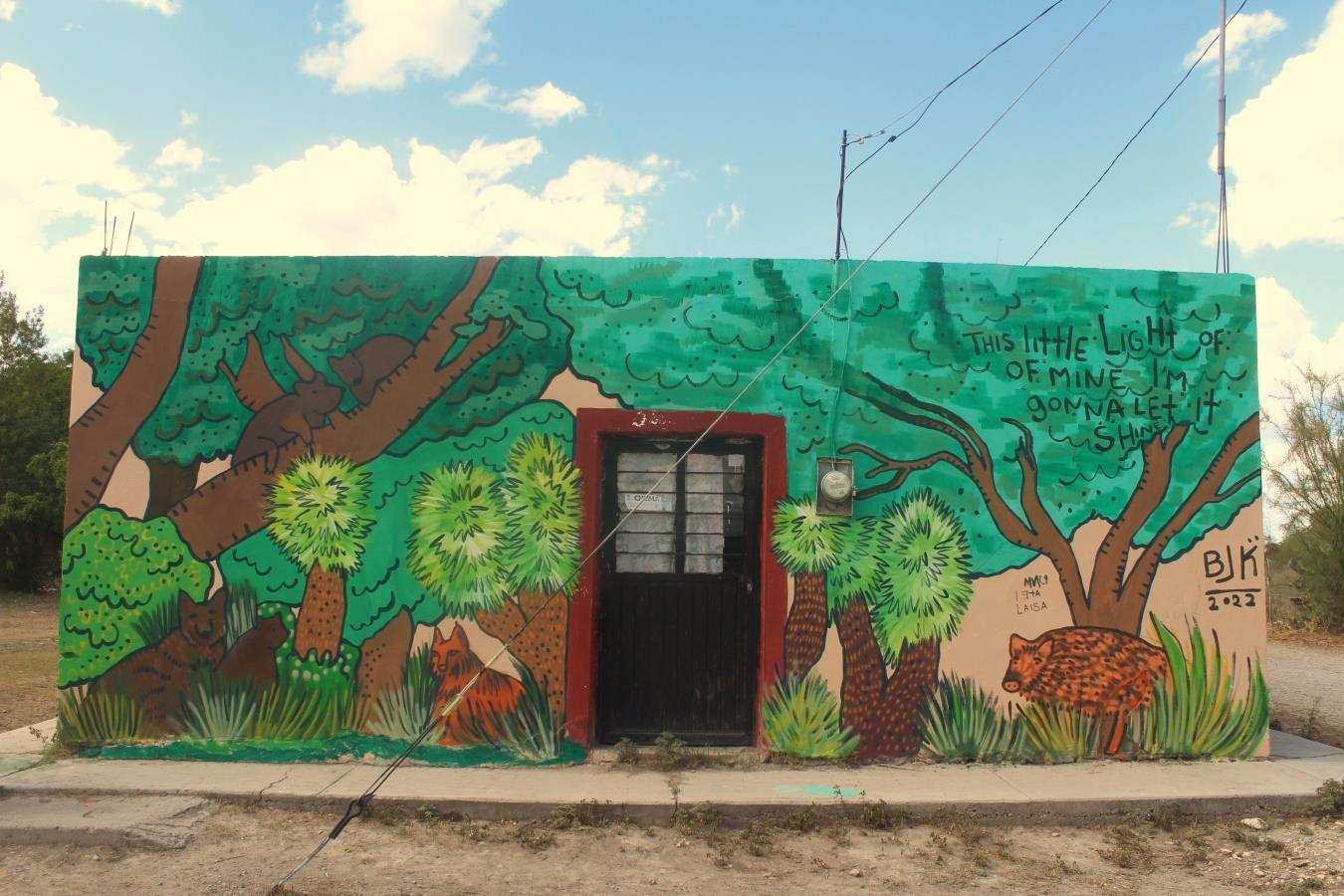 Murales en “El Nacimiento de los Negros Mascogos” – Ichan Tecolotl