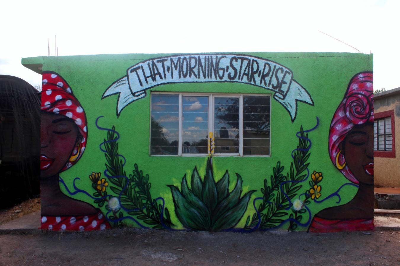 Murales en “El Nacimiento de los Negros Mascogos” – Ichan Tecolotl